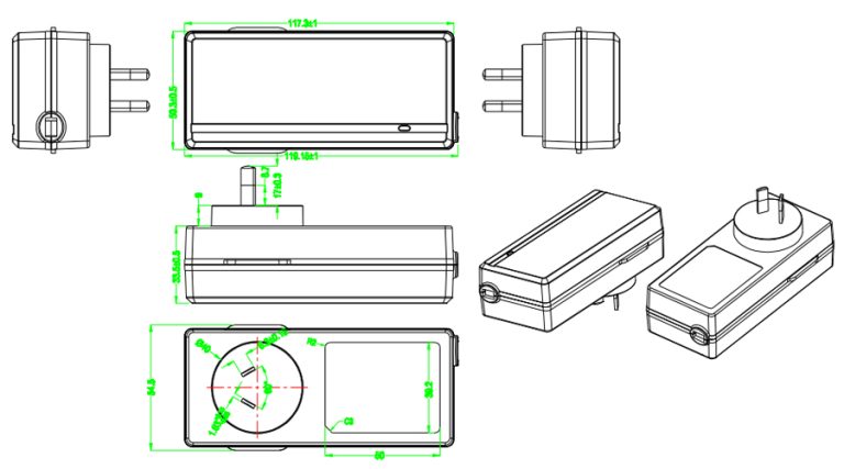 65W 9V 6A 12V 5A 17V 3A 19V 3.16A 24V 2.5A AU Plug Wall Mount Power ...